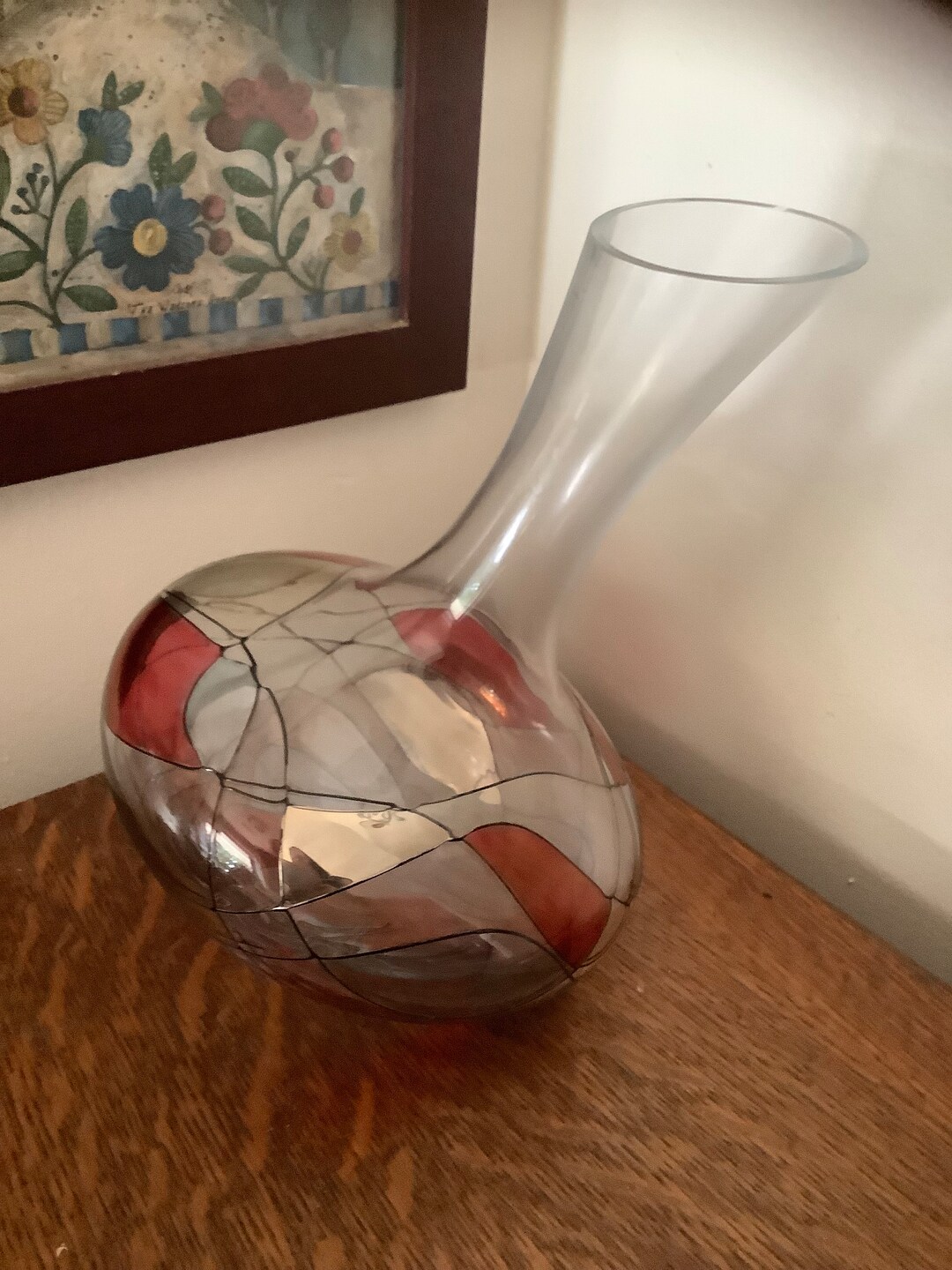 Angled Stained Glass Mosaic Glass Wine Liquor Decanter - Etsy