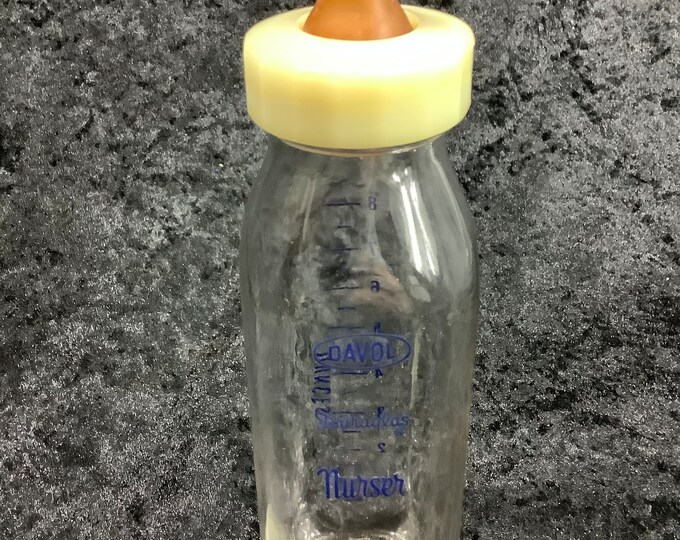 Vintage Davol 8 Oz Duraglas Glass Baby Bottle - Etsy