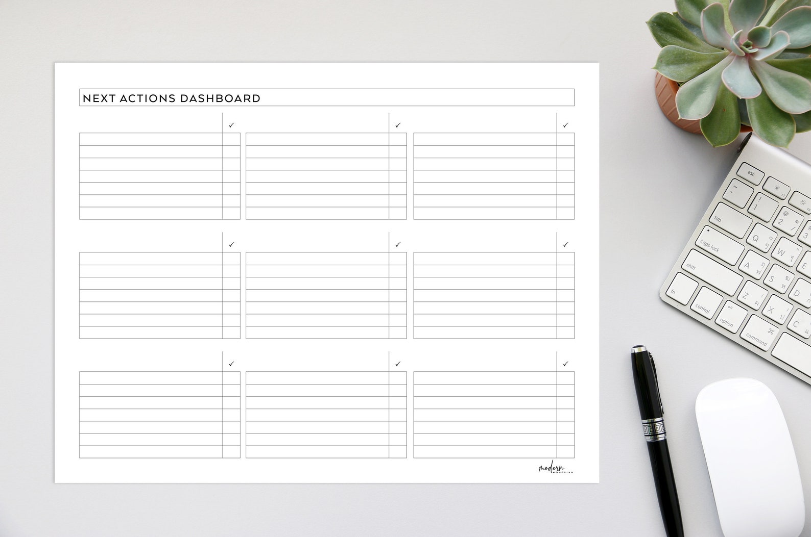 Next Action Dashboard, Next Actions, Printable, to Do List, Getting ...