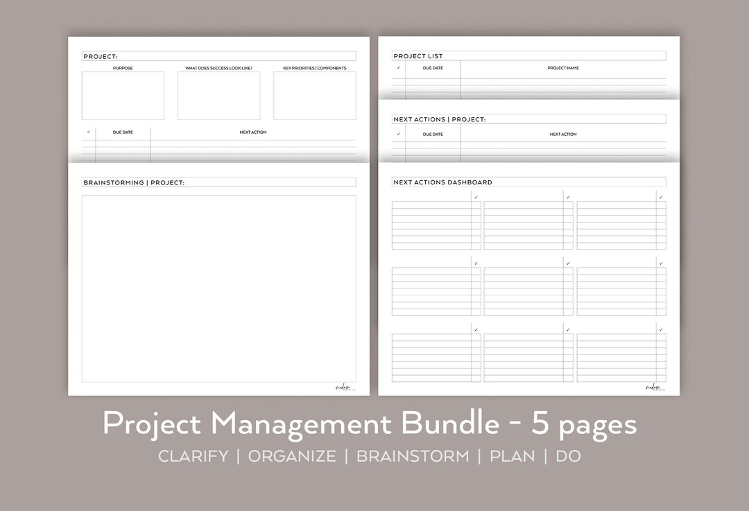 Printable Planner, Project Planning Bundle, Project List, Brainstorming ...