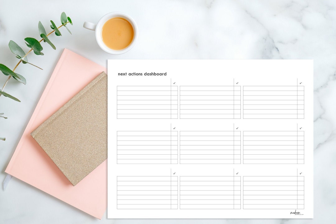 Next Action Dashboard, Next Actions, Printable, to Do List, Getting ...