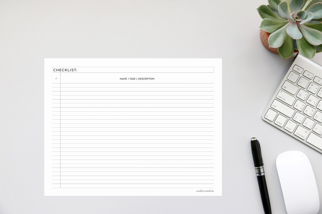 Printable Checklist, Routine Tracker, Getting Things Done, GTD - Etsy