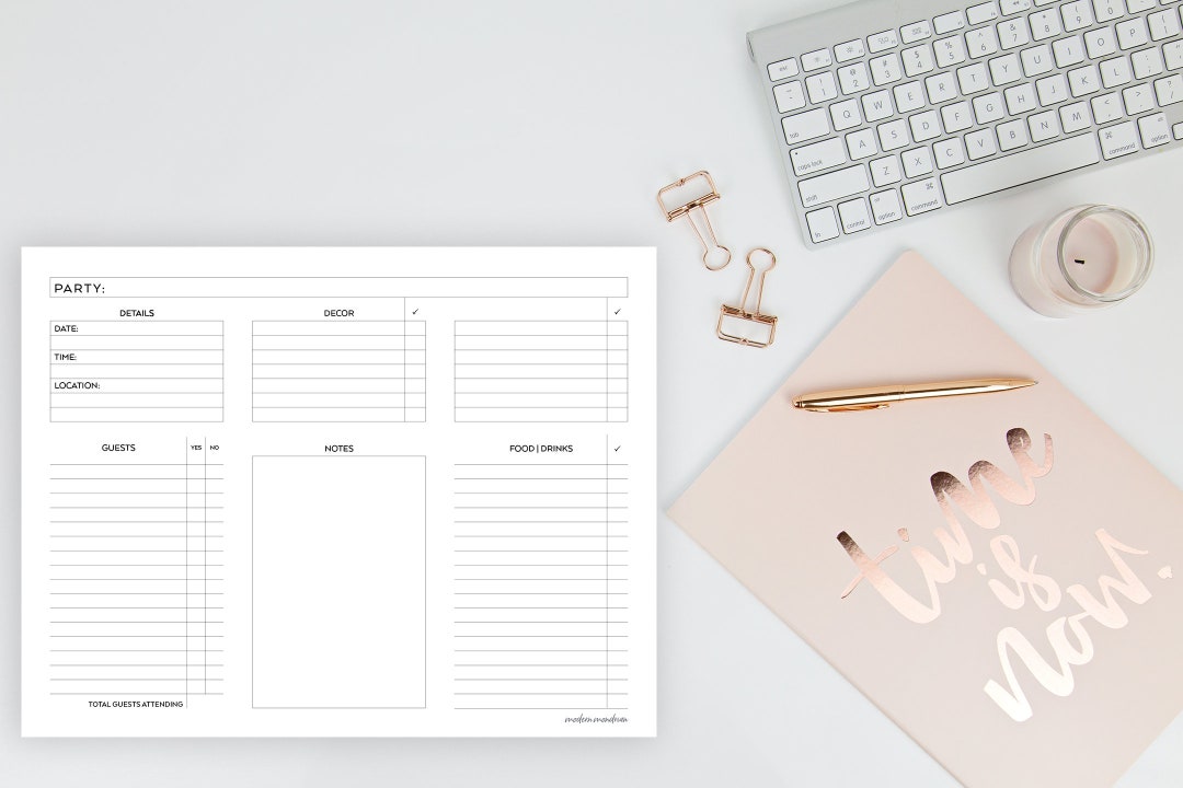 Party Planning Bundle, Party Planner, Project List, Party Checklist ...