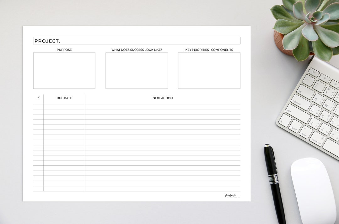 Project Planning Bundle, Project Planner, Next Actions, Planner ...