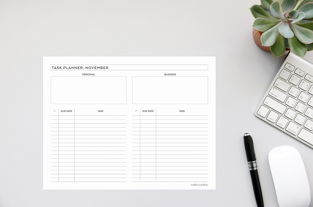 Printable Monthly Planner, Monthly to Do List, Planner for Work ...
