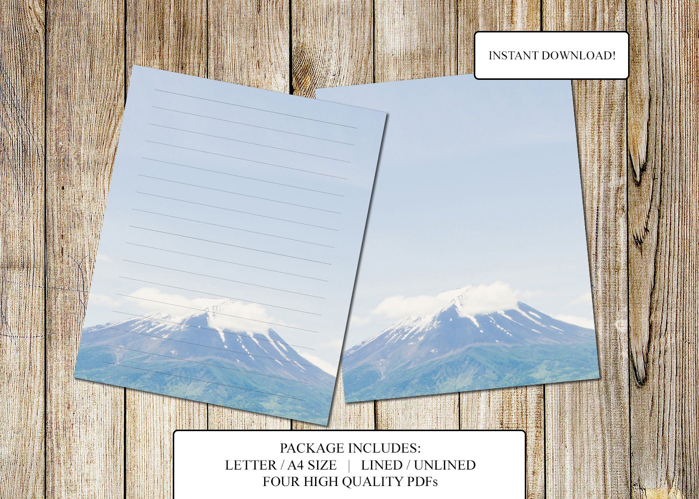 Mt Fuji Printable Stationery Letter Size / A4 Size Lined / Unlined ...