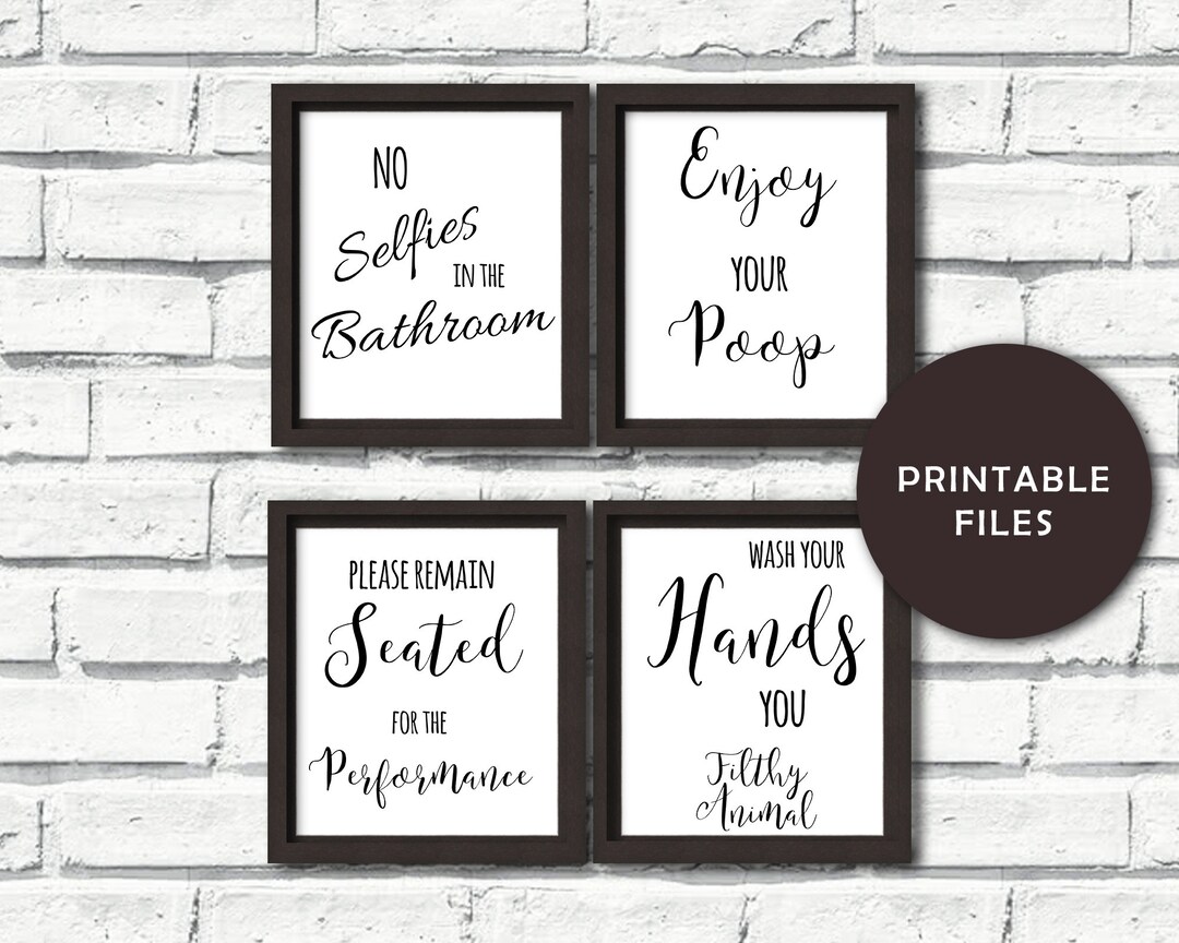 Printable Bathroom Wall Decor Set of Four 8x10 Prints Home - Etsy