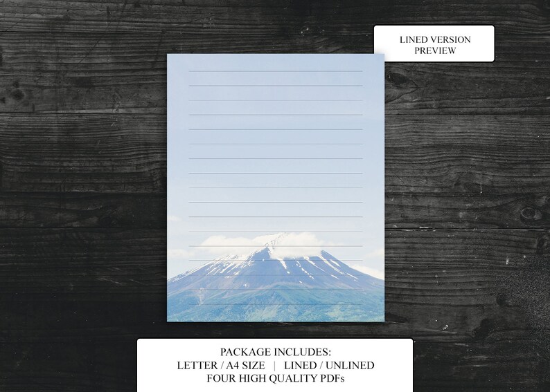 Mt Fuji Printable Stationery Letter Size / A4 Size Lined / Unlined ...
