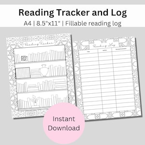 Printable Reading Tracker, Printable Reading Log, Fillable PDF, Reading ...