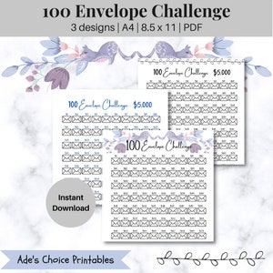 Printable 100 Envelope Challenge 5000 Savings Challenge Money Saving ...