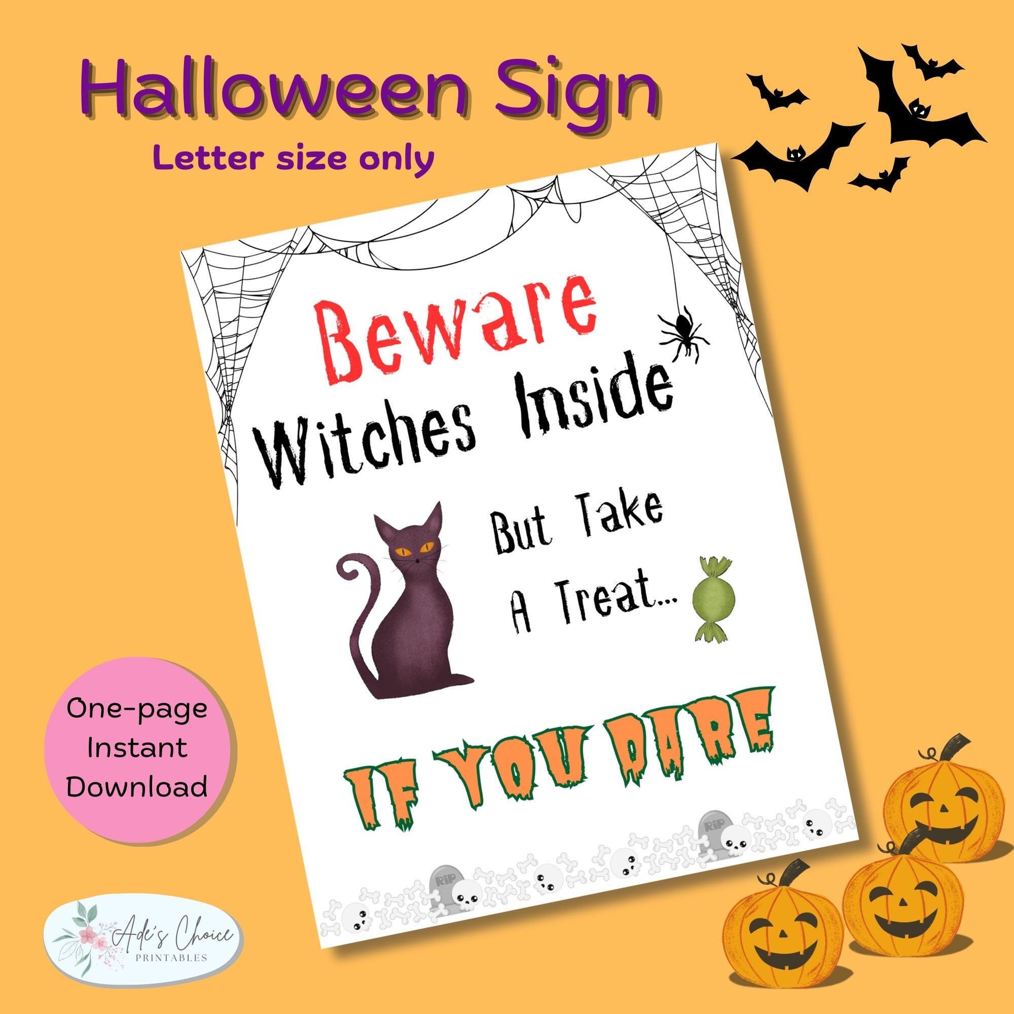 Printable Halloween Treat Sign, Halloween Candy Sign, Printable Please ...