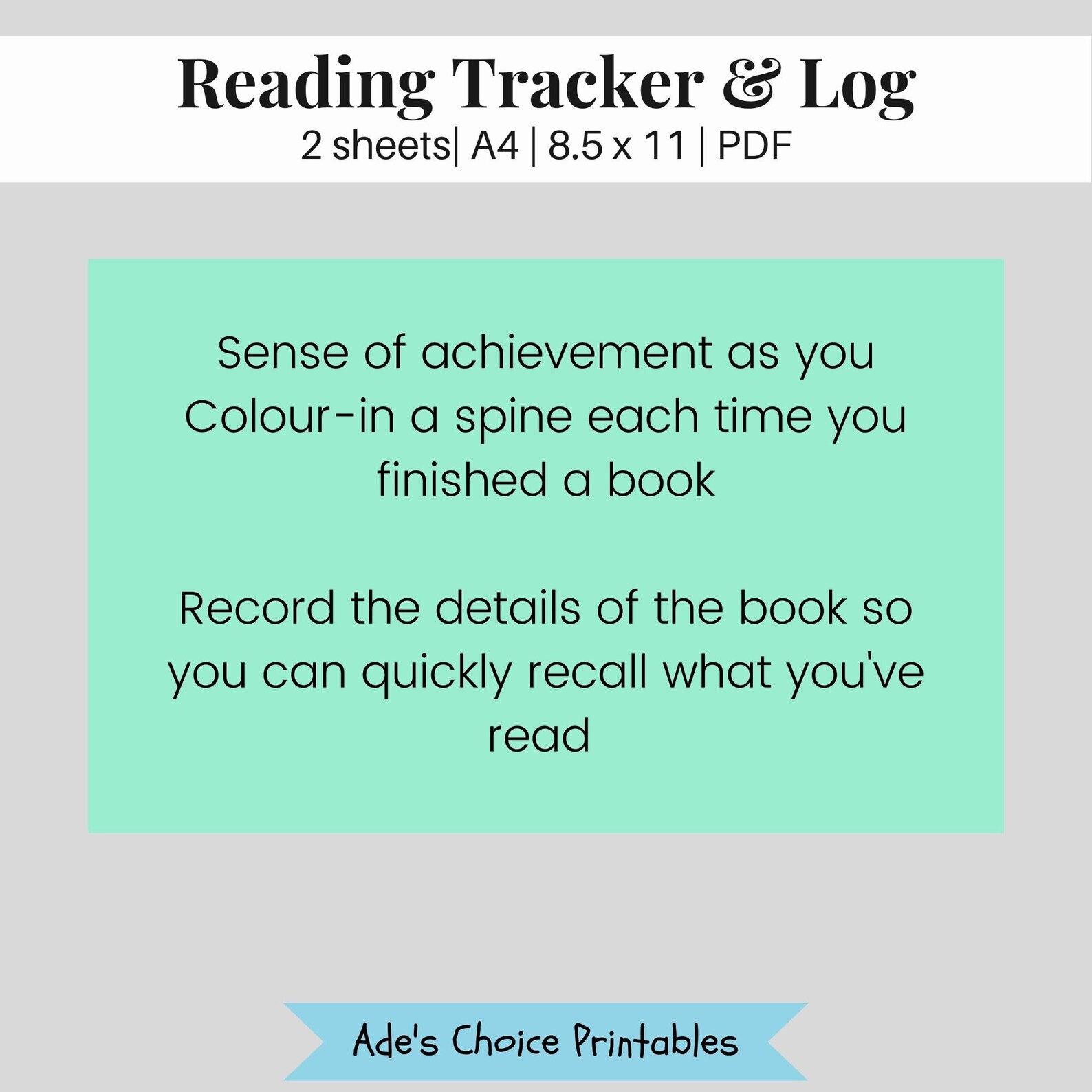 Reading Tracker, Printable Reading Log, Fillable PDF, Printable Reading ...