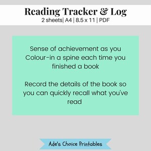 Reading Tracker, Printable Reading Log, Fillable PDF, Printable Reading ...