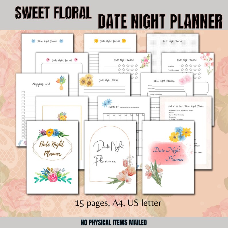 Date Night Planner Printable Budget Date Night Ideas Undated Monthly