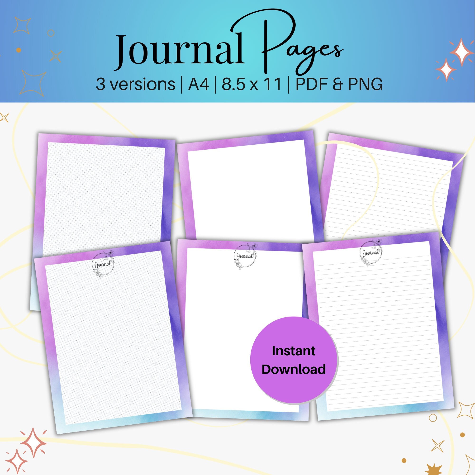 Journal Pages, Printable Writing Paper, Printable Stationery Paper ...
