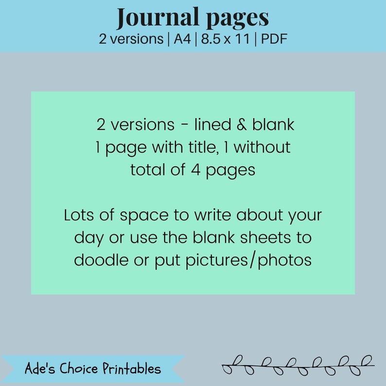 Printable Stationery Paper Blank Lined Journal Pages Writing - Etsy