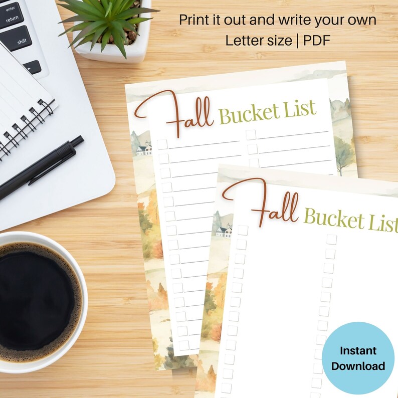 Fillable Fall Bucket List Printable, Autumn Activities Checklist, Fun ...