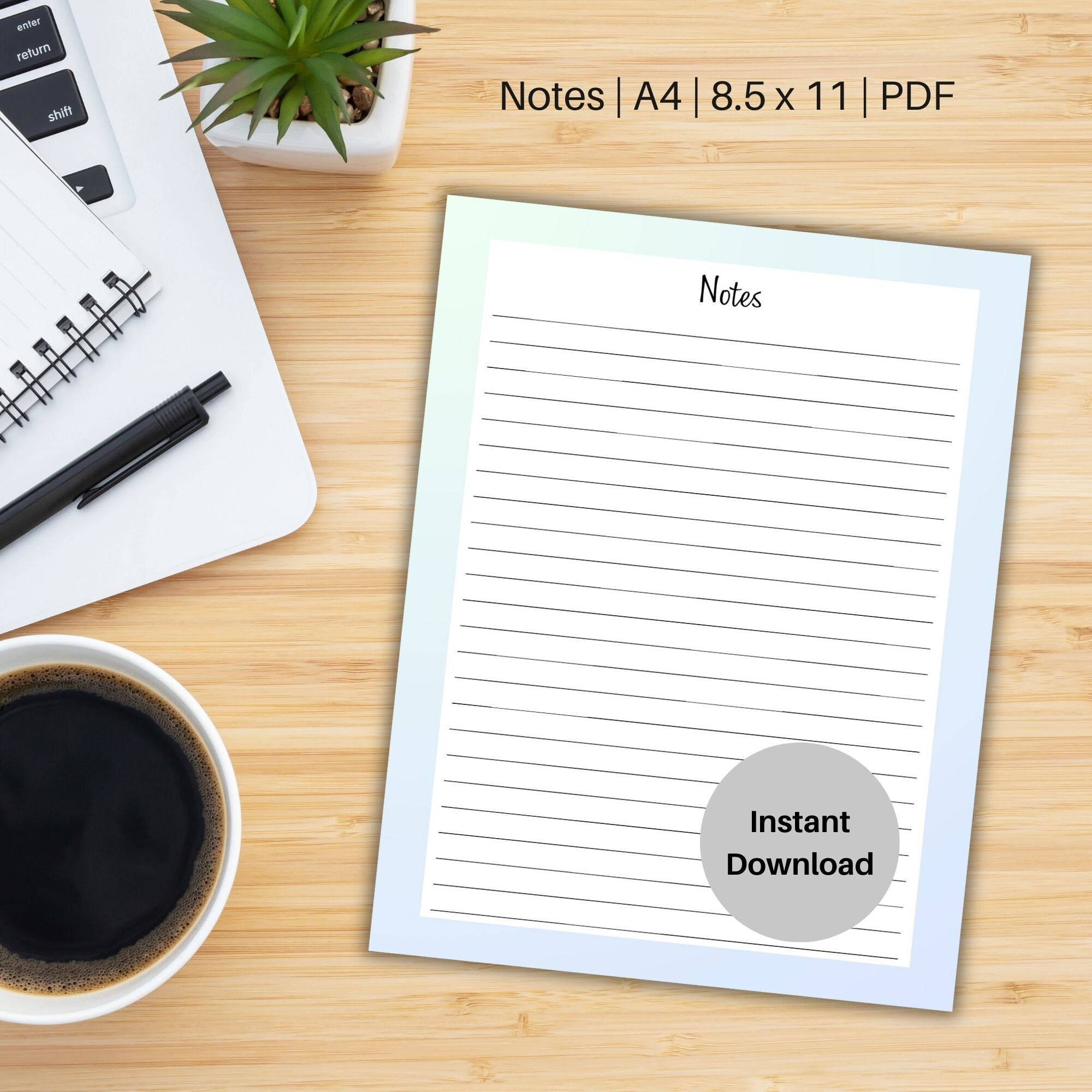 Undated Planner Printable, Monthly PDF, Planner Download, Single Page ...