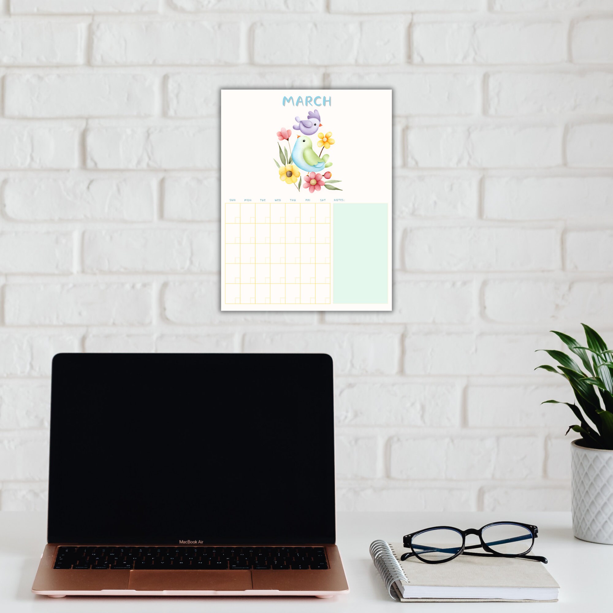 Blank Monthly Calendar Printable, MARCH ONLY, No Dates, Sunday Start ...