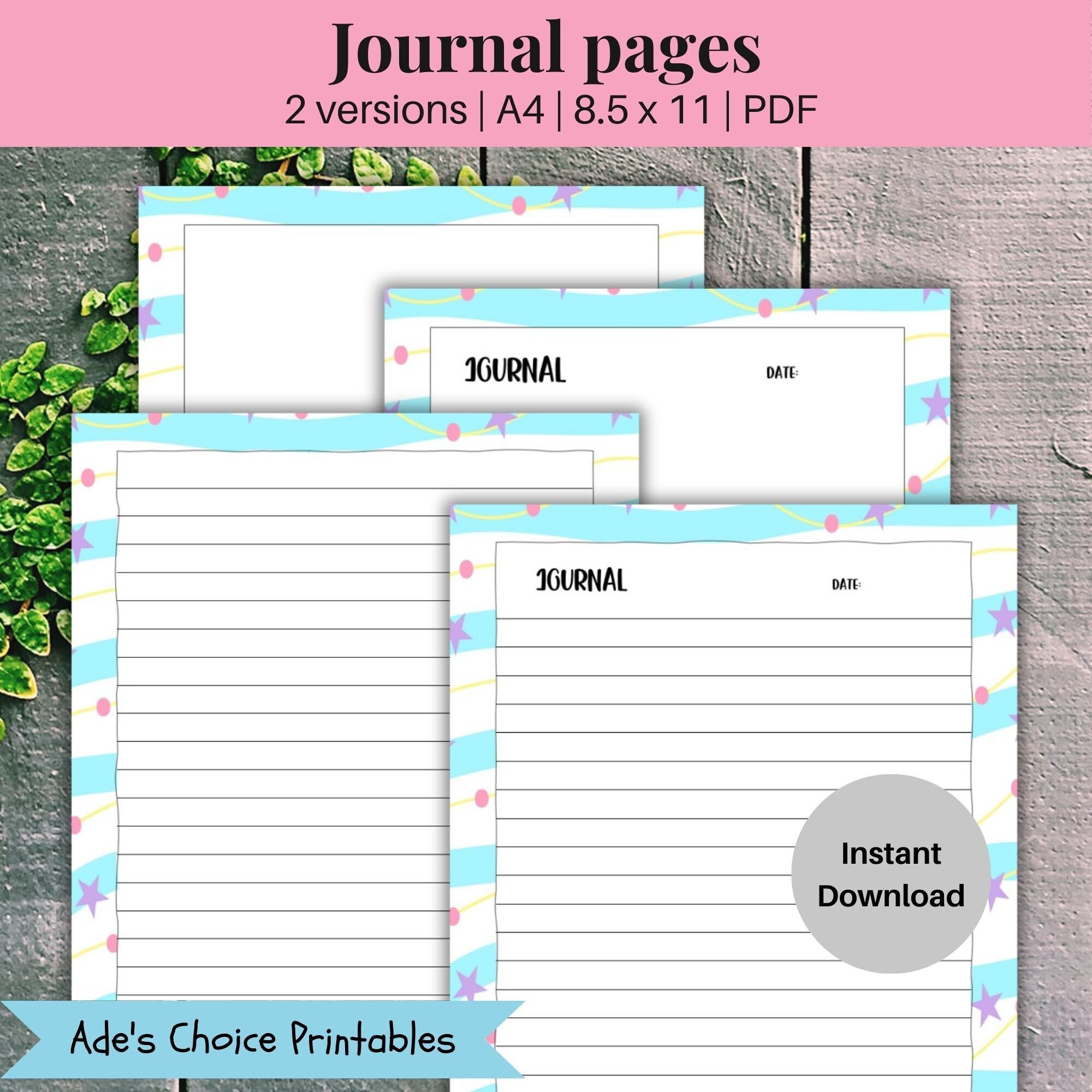 Printable Writing Paper, Printable Journal Pages, Planner Insert A4 8 ...