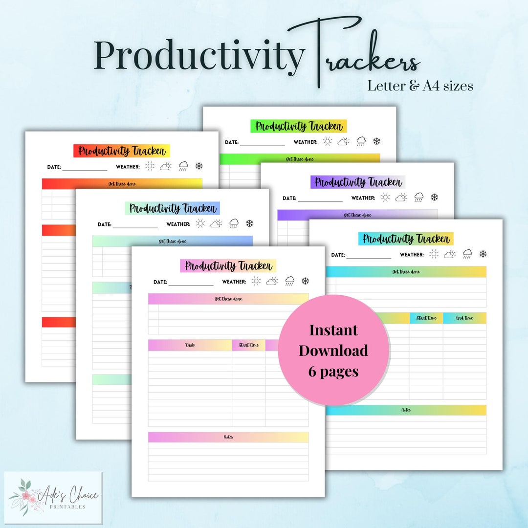 Printable Productivity Planner, Productivity Tracker, Notes, To-do List ...