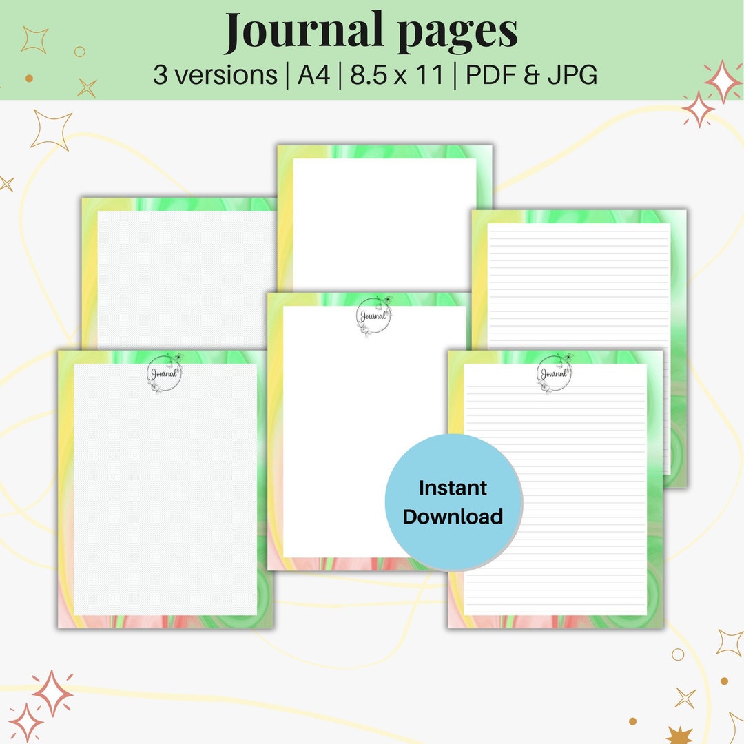 Printable Journal Pages, Lined Journal Pages, Writing Paper Download ...