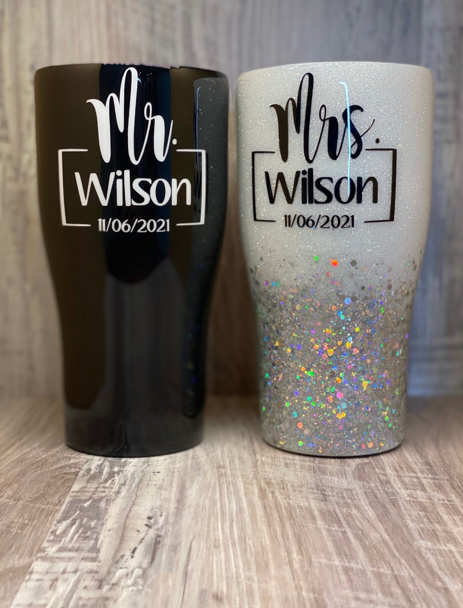 Mr and Mrs Epoxy Tumbler Set Bridal Gifts Newly Wed - Etsy