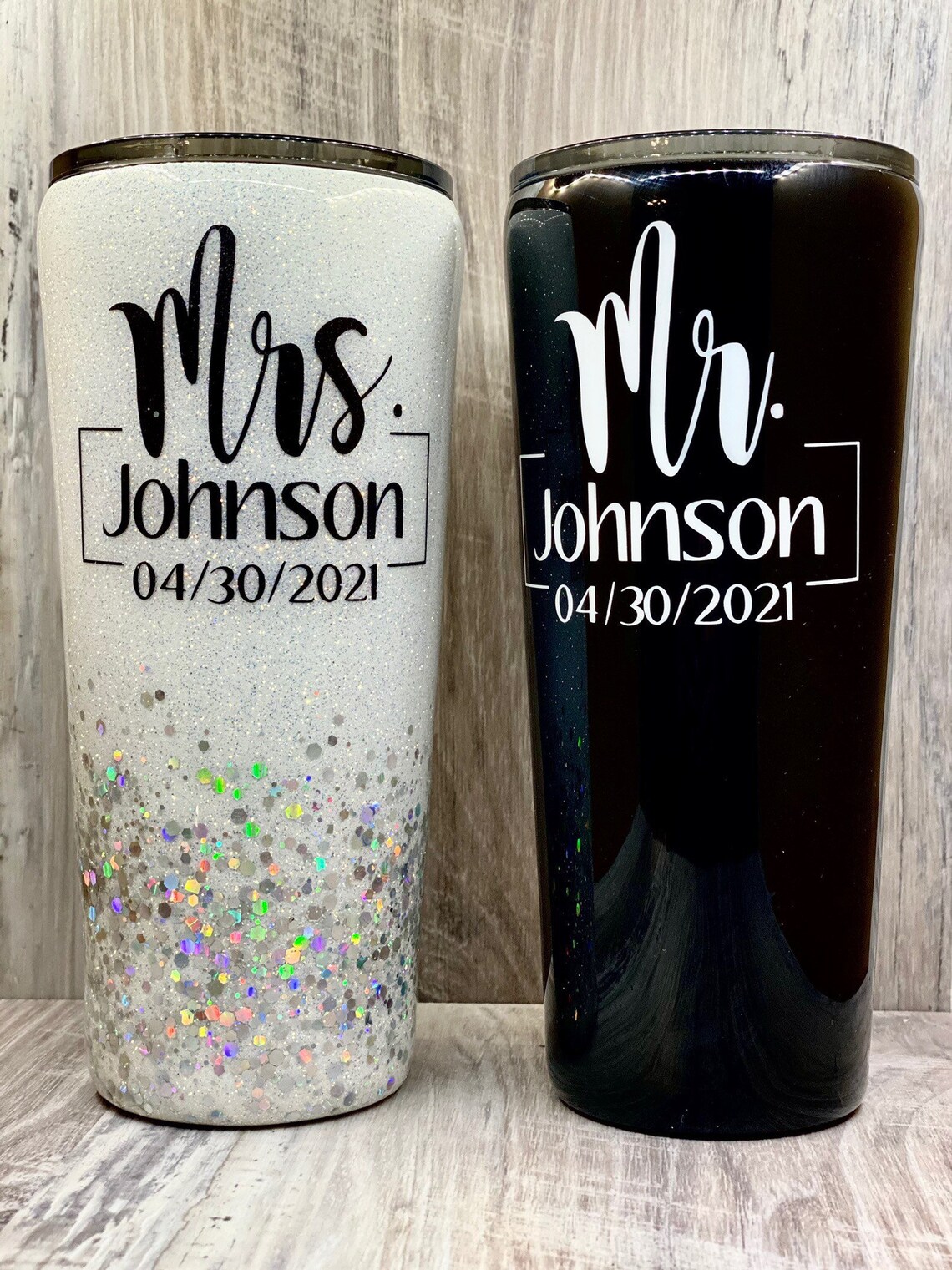 Mr and Mrs Epoxy Tumbler Set Bridal Gifts Newly Wed - Etsy