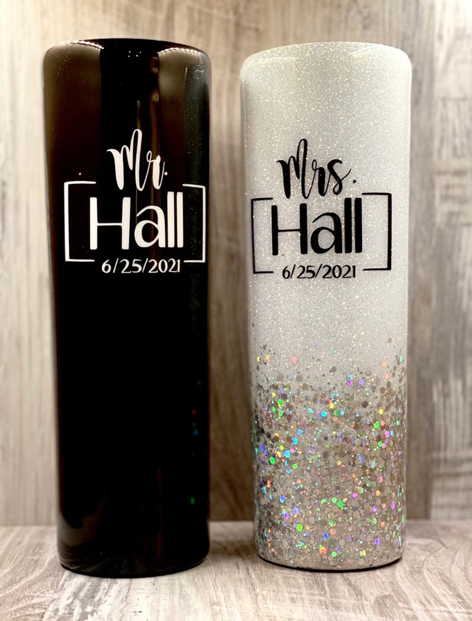 Mr and Mrs Epoxy Tumbler Set Bridal Gifts Newly Wed - Etsy