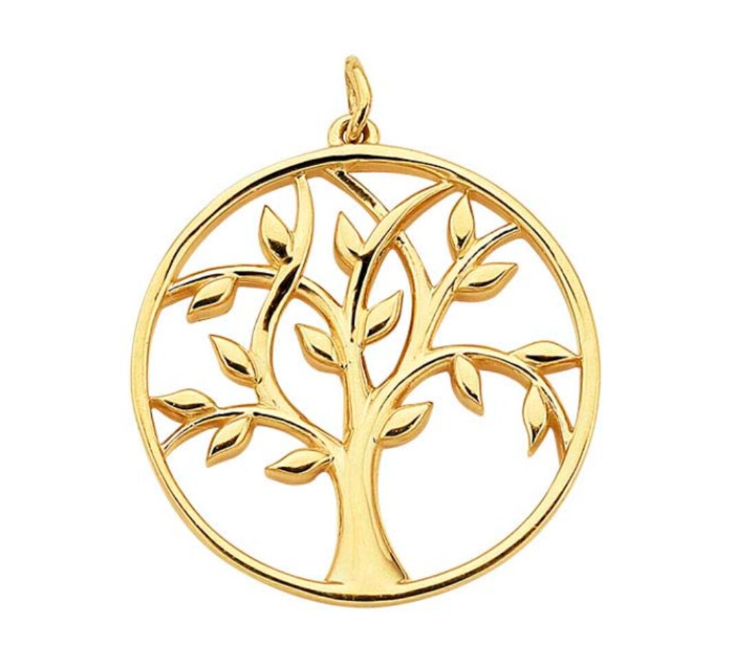 Solid Gold Tree of Life Pendant - Etsy