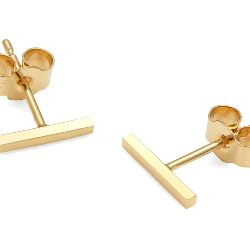 Gold Bar Earrings - Etsy
