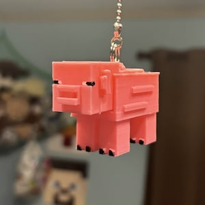 Minecraft-inspired Pig Fan Pull - Etsy