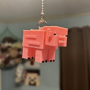 Minecraft-inspired Pig Fan Pull - Etsy
