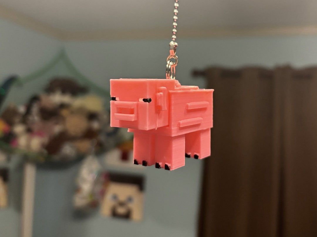 Minecraft-inspired Pig Fan Pull - Etsy