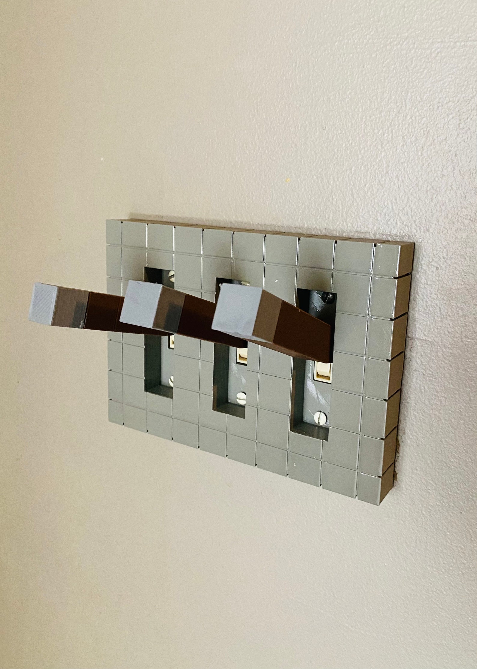 Minecraft-inspired Lever Triple Light Switch Plate - Etsy