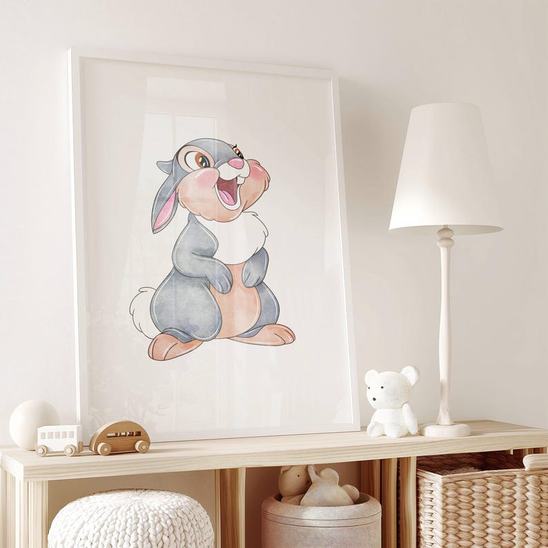 Bambi Nursery Prints Set of 3: Thumper, Custom Name (digital Download ...