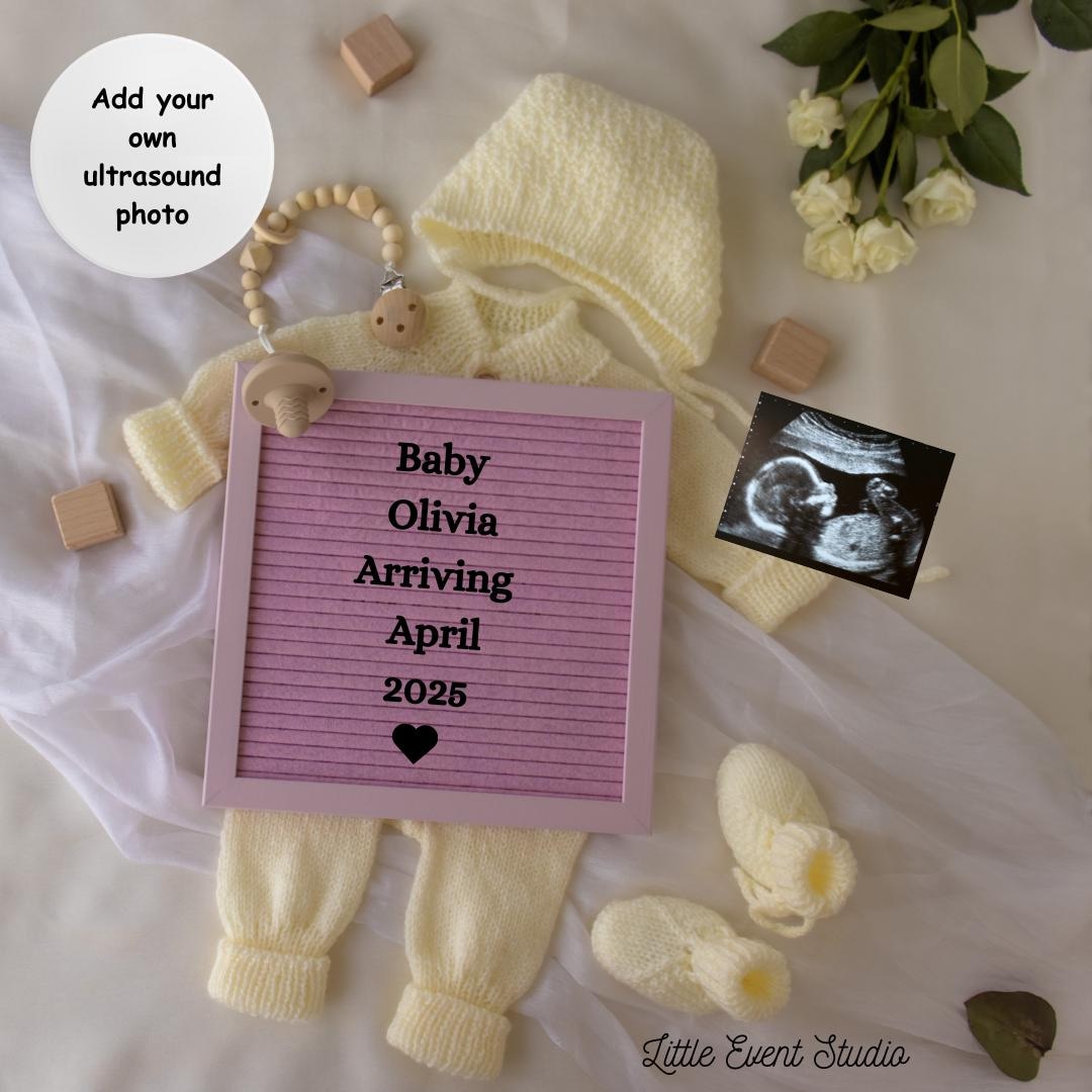 Editable Pregnancy Announcement Girl Baby Girl Reveal Pregnancy Reveal ...