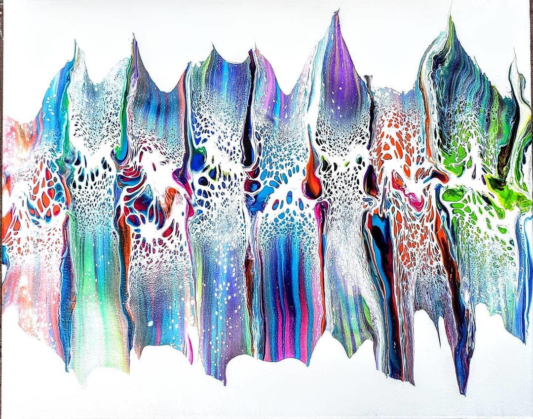 Flow Art 16x20 Rainbow of Color One of a Kind Original Artwork - Etsy