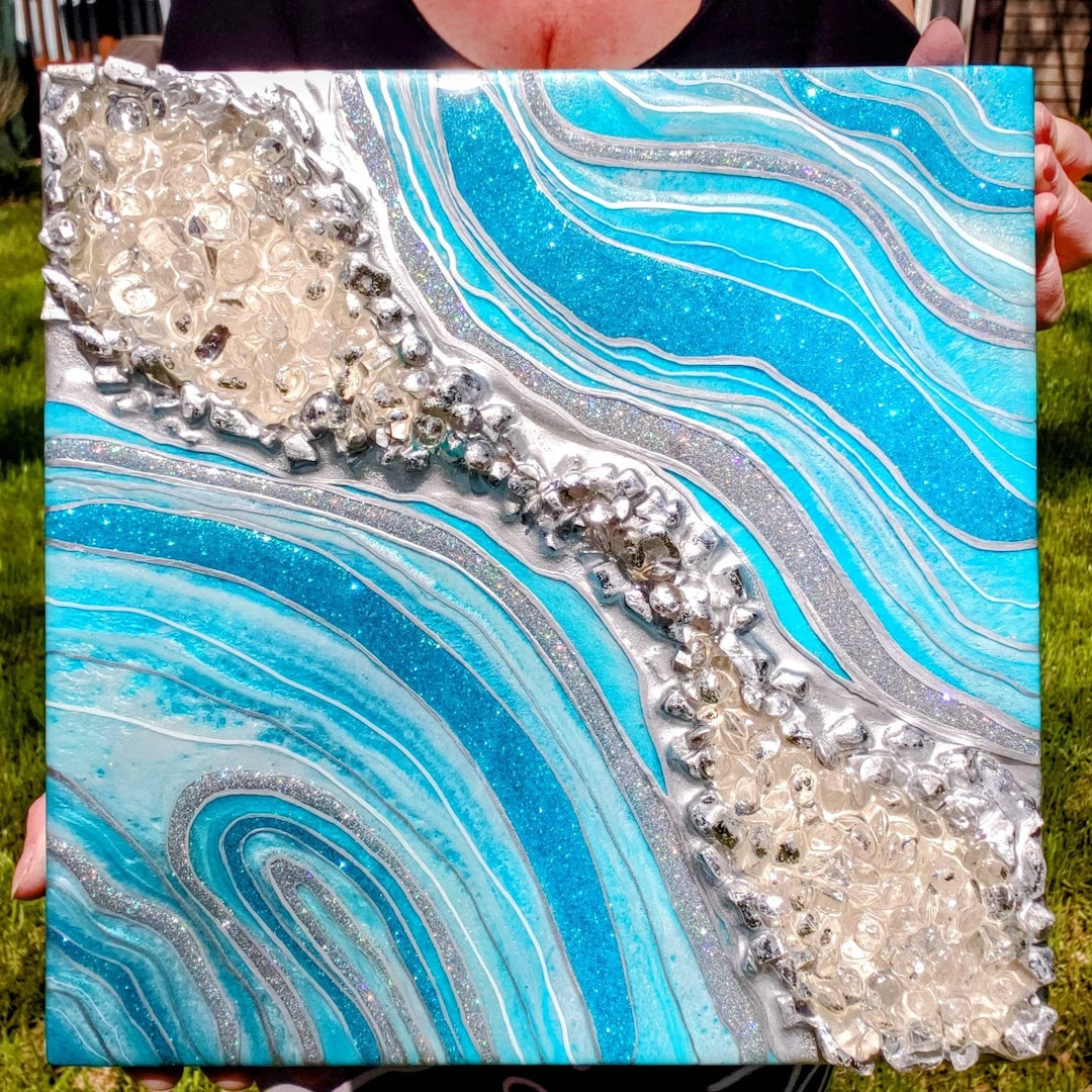 Geode Painting / Geode Art / Geode Resin Art / Resin Painting / 12x12 ...