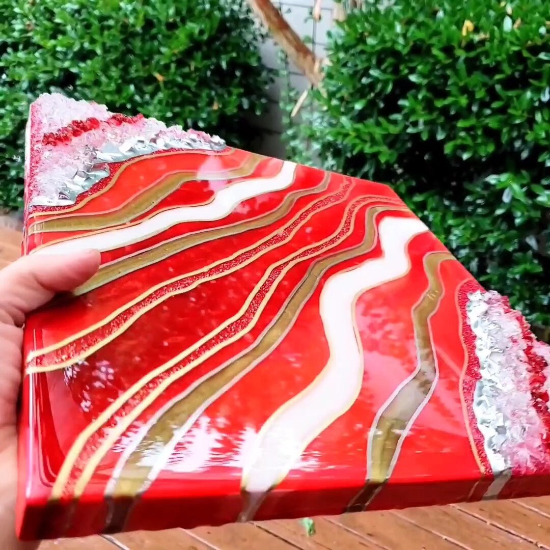 Geode Painting / Geode Art / Geode Resin Art / Resin Painting / 12x12 ...