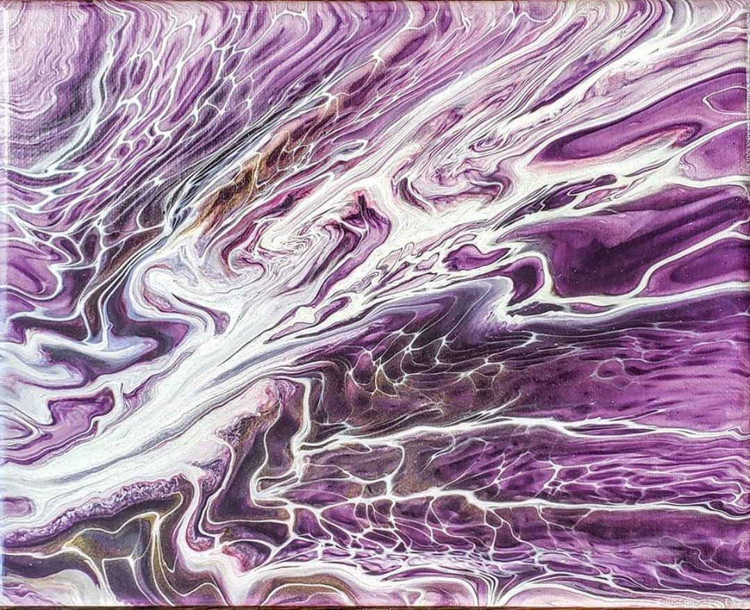 Flow Art 8x10 Gold Metallic & Purple One of a Kind Original Artwork - Etsy