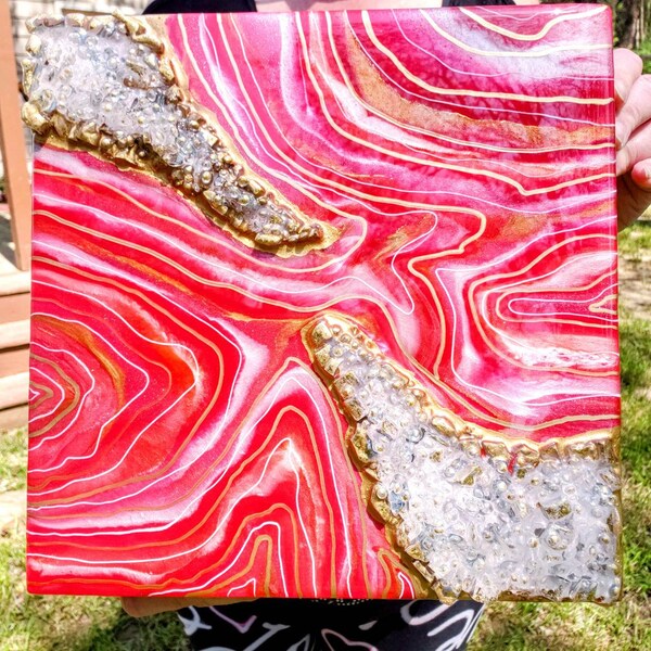 Circle Geode Painting / Geode Art / Geode Resin Art / Resin Painting ...