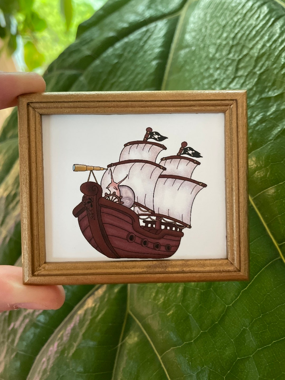 Pirate Snail Mini Print in Frame - Etsy