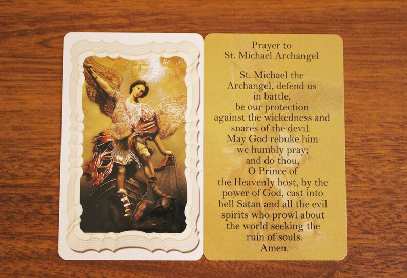 Saint Michael Prayer Card,saint Michael the Archangel Holy Card ,best ...