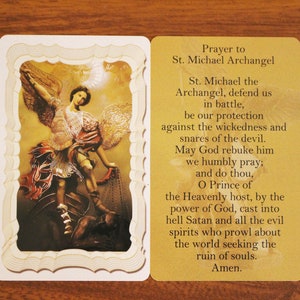 Saint Michael Prayer Card,saint Michael the Archangel Holy Card ,best ...