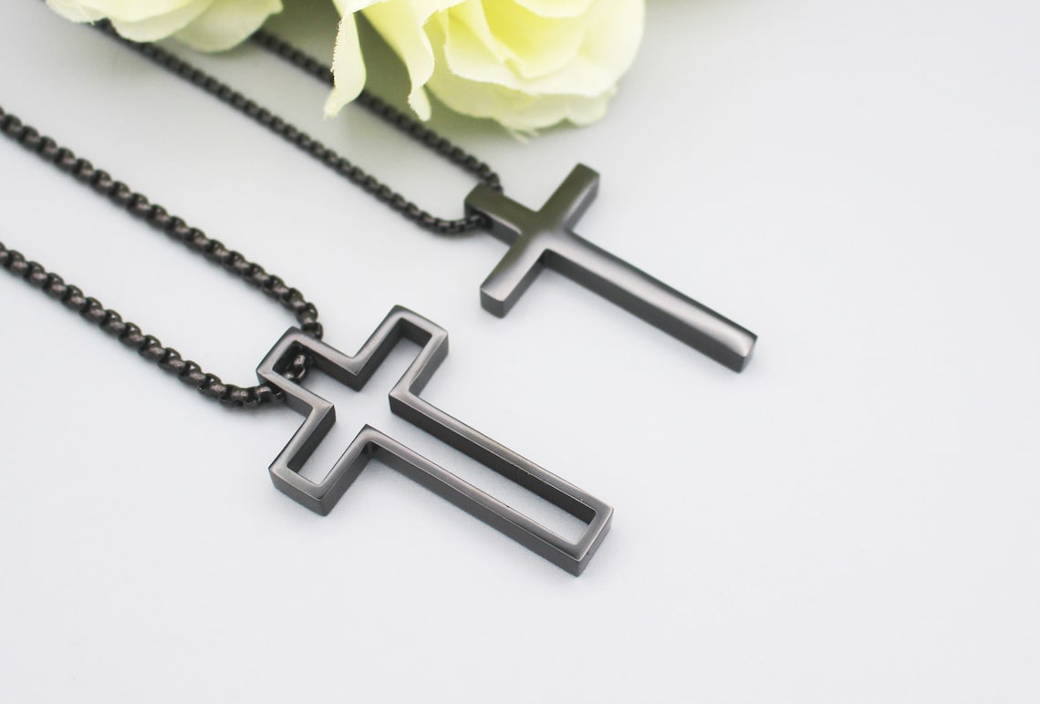 Couples Cross Faith Necklace, His and Hers Cross Necklace, Religious ...