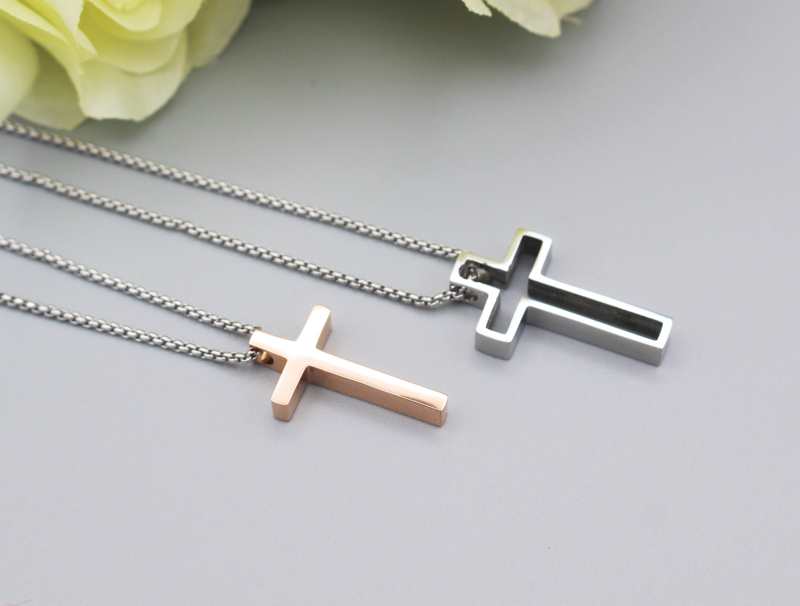 Couples Cross Faith Necklace, His and Hers Cross Necklace, Religious ...