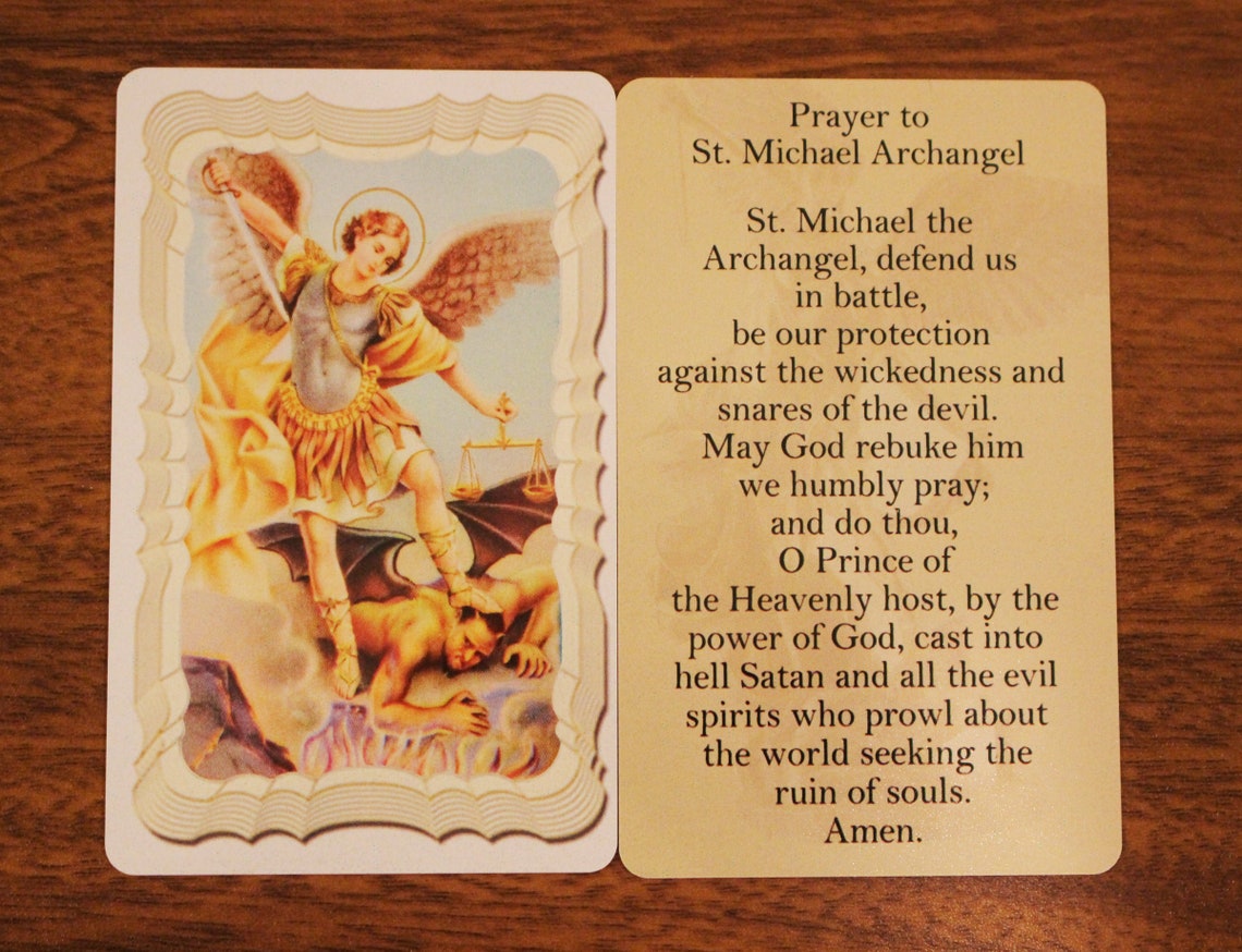 Saint Michael Prayer Cardsaint Michael the Archangel Holy - Etsy