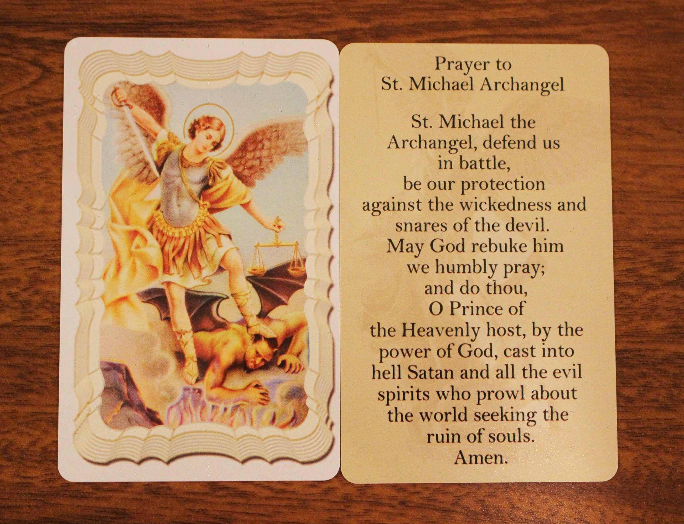Saint Michael Prayer Cardsaint Michael the Archangel Holy - Etsy