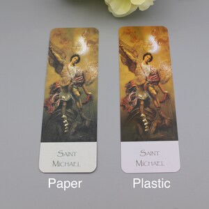 Saint Michael PRAYER BOOKMARKS Full Color Front & Back, Christian ...